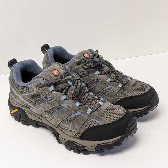 Merrell | Shoes | Merrell Moab 2 Waterproof Hiking Shoes Grey Suede ...